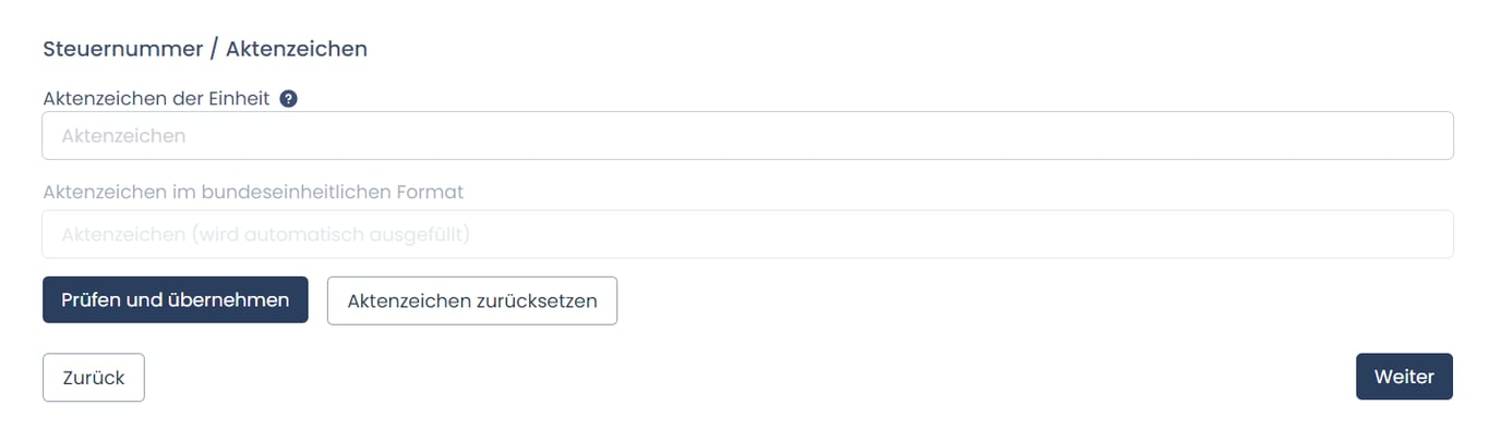Aktenzeichen/Steuernummer